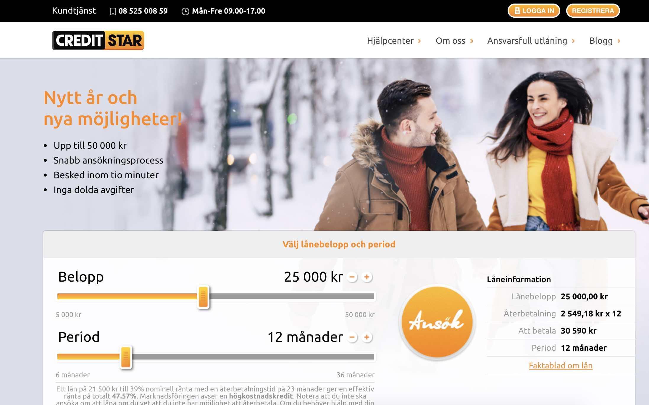 Creditstar – Låna från en av de mest transparenta tjänsterna i Sverige